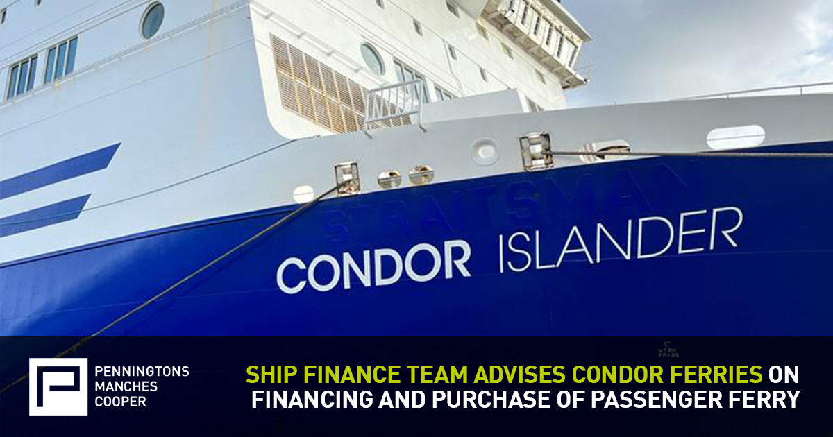 Condor Ferries financing and purchase of passenger ferry